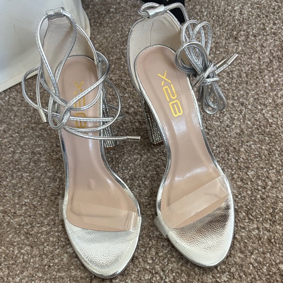 X2B | Shoes | X2b Silver Strappy Heels For Women | Poshmark